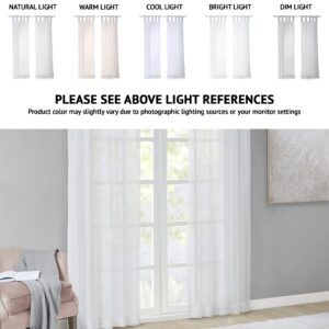 Madison Park Ceres DIY Twisted Tab Sheer Curtain, PAIR PANELS, Lightweight Window Treatment, Voile Privacy, Light Filtering Drape for Bedroom and Apartment, 50 in x 84 in, White 2 Piece