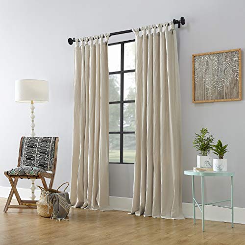 Archaeo Washed Cotton Twist Tab Curtain, 52" x 95", Oatmeal