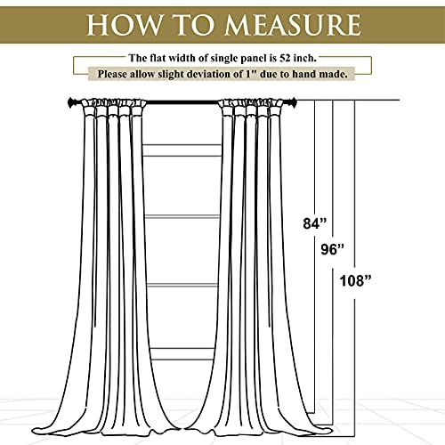 StangH Grey Velvet Curtains 84-inch - Twist Tab Top Design Blackout Drapes for Living Room/Bedroom Window Decor, W52 x L84-inch, 2 Panels