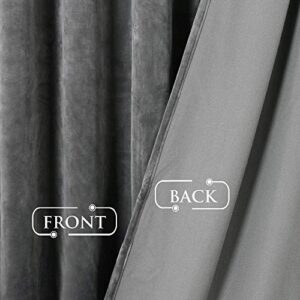 StangH Grey Velvet Curtains 84-inch - Twist Tab Top Design Blackout Drapes for Living Room/Bedroom Window Decor, W52 x L84-inch, 2 Panels