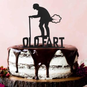 old birthday cake topper humor old man old woman, humor old man old woman acrylic happy birthday cake topper, humor old man old woman decoration ideas, black acrylic cake decoration.