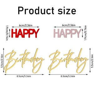 Side Acrylic Happy Birthday Cake Topper Cupcake Toppers Happy Birthday Cake Toppers for Women Men Happy Birthday Topper Cake Decorating Supplies Kit Cake Decorations Party Supplies Kids Party Favors