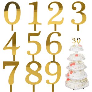 0-9 Number For Cake Topper, Shiny Acrylic Number Cake Toppers Cake Decorations Birthday Party Cake Topper for Birthday Party Wedding Anniversary