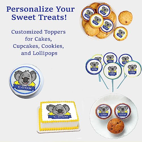 7” Circles Eatable Custom Print Cake Topper - Create Logo Sticker Personalized Images Pictures for Theme Party Events Occassion - 1 Per Sheet, Gluten Soy, Trans Fat Free, No Known Allergens