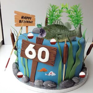 Gone Fishing Cake Decoration Gone Fishing Cake Topper Fisherman Themed Birthday Cake Topper Fishing Birthday Party Supplies Fishing Party Sea Bass Decorations