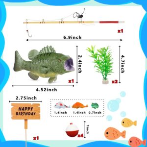 Gone Fishing Cake Decoration Gone Fishing Cake Topper Fisherman Themed Birthday Cake Topper Fishing Birthday Party Supplies Fishing Party Sea Bass Decorations