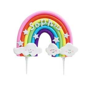 personalized rainbow cake topper smiling could with diy name for boys girls birthday baby shower