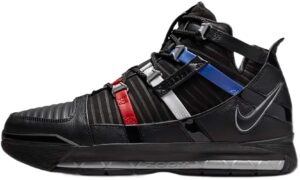 nike zoom lebron iii qs black/metallic silver/university 11 d (m)