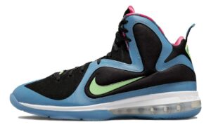 nike lebron ix black/lime glow/dutch blue/fusion red 9.5 d (m)