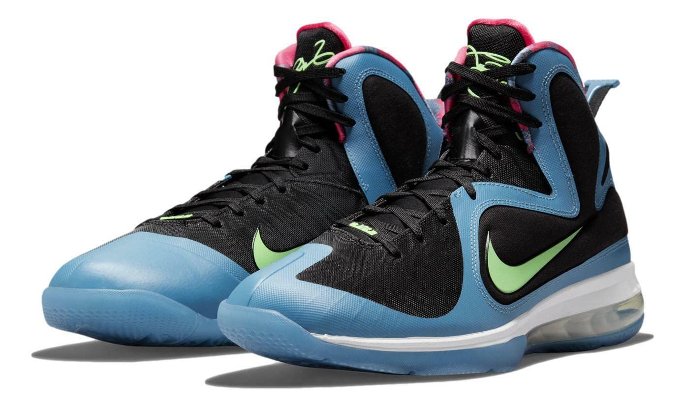 Nike Lebron IX Black/Lime Glow/Dutch Blue/Fusion Red 9.5 D (M)