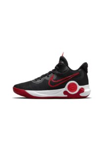 nike men's kd trey 5 ix basketball sneakers, black/white-bright crimson-university red, 10.5