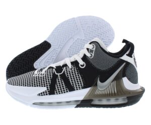 nike lebron witness 7 basketball shoes size - 9.5 white/metallic silver-black