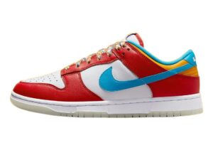 nike mens dunk low dh8009 600''lebron james - fruity pebbles - size 11, white/red/blue/yellow