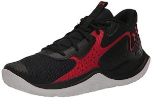 under armour unisex jet '23, (005) black/red/red, 7, us