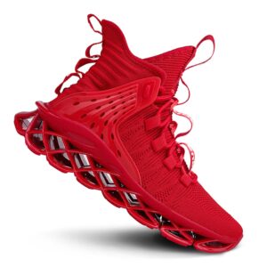 dudhuh running shoes for men comfortable athletic cross trainer casual walking fashion mens tennis sock sneakers red