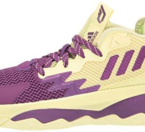 adidas Unisex Dame 8 Basketball Shoe, Yellow Tint/Glory Purple/Signal Green, 11.5 US Men