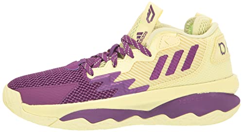 adidas Unisex Dame 8 Basketball Shoe, Yellow Tint/Glory Purple/Signal Green, 11.5 US Men