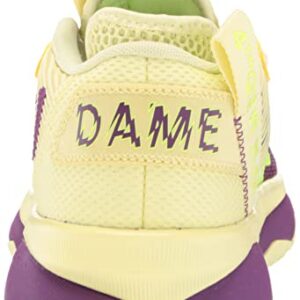 adidas Unisex Dame 8 Basketball Shoe, Yellow Tint/Glory Purple/Signal Green, 11.5 US Men