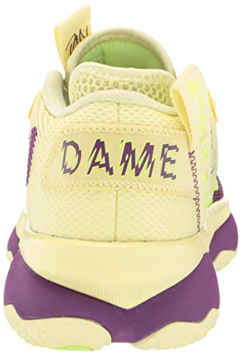 adidas Unisex Dame 8 Basketball Shoe, Yellow Tint/Glory Purple/Signal Green, 11.5 US Men