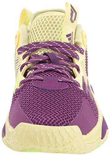 adidas Unisex Dame 8 Basketball Shoe, Yellow Tint/Glory Purple/Signal Green, 11.5 US Men