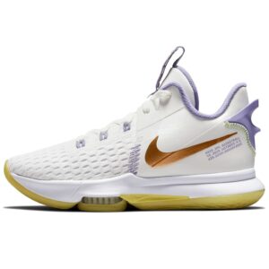 nike men's lebron witness v low-top sneakers, summit white/white-light zitro, 11.5