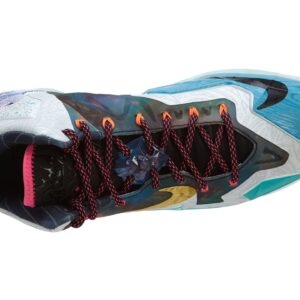 Nike Mens Lebron XI Premium "What the Lebron" Black/Lava/Silver-Galaxy Blue Synthetic Basketball Shoes Size 11