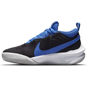 nike kid's team hustle d10 gs basketball shoe, black/game royal-photon dust, 7 big kid