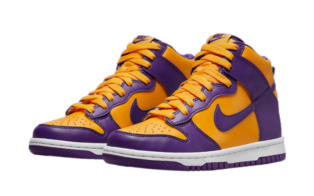 Nike Youth Dunk High GS DZ4454 500 Lakers - Size 6.5Y