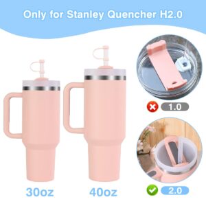 XMBYGY Silicone Spill Proof Stopper Set Compatible with Stanley Quencher H2.0 FlowState Tumbler 40oz/ 30oz, Include 2 Straw Cover Cap, 2 Square Spill Stopper, 2 Round Leak Stopper (Green, H2.0)