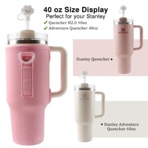 Stanley Cup Holder with Adjustable Shoulder Strap and Bag, Stanley Accessories for Adventure Quencher & H2.0 Flowstate Tumbler 40oz with Handle, 40 Oz Tumbler Sleeve, Stanley Cup Carrier