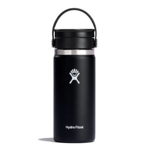 hydro flask 16 oz wide mouth bottle with flex sip lid black