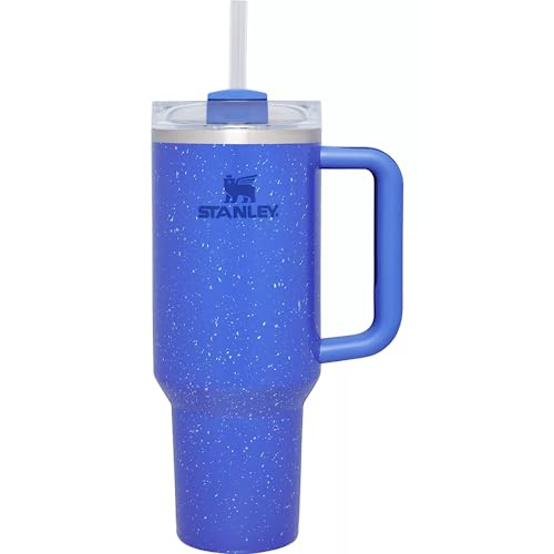 Stanley Quencher H2.0 FlowState Stainless Steel Vacuum Insulated Tumbler with Lid and Straw for Water, Iced Tea or Coffee, Smoothie and More, 40oz - Deep Iris Speckle