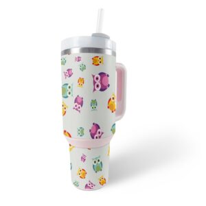 mightyskins skin compatible with stanley the quencher h2.0 flowstate 40 oz tumbler - owls | protective, durable, and unique vinyl decal wrap cover | easy to apply, remove, and change styles