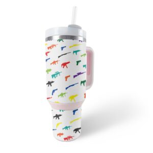 mightyskins skin compatible with stanley the quencher h2.0 flowstate 40 oz tumbler - fun guns | protective, durable, and unique vinyl decal wrap cover | easy to apply, remove, and change styles