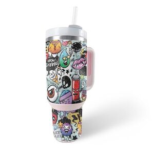 mightyskins skin compatible with stanley the quencher h2.0 flowstate 40 oz tumbler - puppy fall | protective, durable, and unique vinyl decal wrap cover | easy to apply, remove, and change styles