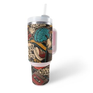 mightyskins skin compatible with stanley the quencher h2.0 flowstate 40 oz tumbler - puppy fall | protective, durable, and unique vinyl decal wrap cover | easy to apply, remove, and change styles