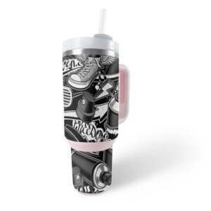 mightyskins skin compatible with stanley the quencher h2.0 flowstate 40 oz tumbler - puppy fall | protective, durable, and unique vinyl decal wrap cover | easy to apply, remove, and change styles