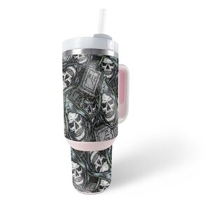 mightyskins skin compatible with stanley the quencher h2.0 flowstate 40 oz tumbler - puppy fall | protective, durable, and unique vinyl decal wrap cover | easy to apply, remove, and change styles