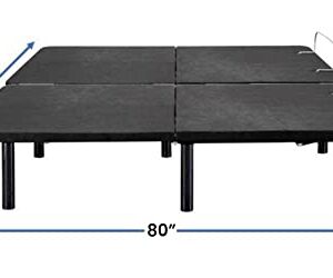 Split King Adjustable Base King Size 15" Split King Adjustable Bed Frame with Remote Base de Cama King Size Adjustable Bed Frame Black King Size Bed with 7 Positions Foldable Electric Adjustable Beds