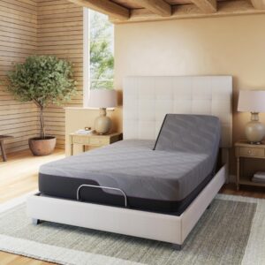 Bridgevine Home Split Flex Head Adjustable Bed Base Frame, Individual Head Incline on Either Side, Wireless Remote and Voice-Activated Controls, Queen Size