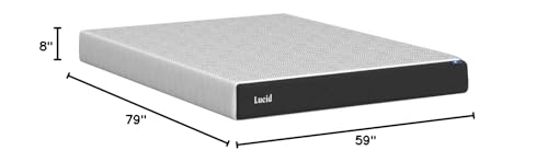 Lucid 8 Inch Queen Mattress - Plush Gel Memory Foam Mattress – Bamboo Charcoal Foam –Gel Infused- Hypoallergenic Foam Mattress