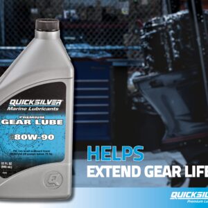 Quicksilver by Mercury Marine 80W-90 Premium Gear Lube, Marine Engine, 32 oz.