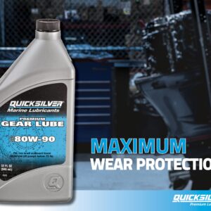 Quicksilver by Mercury Marine 80W-90 Premium Gear Lube, Marine Engine, 32 oz.