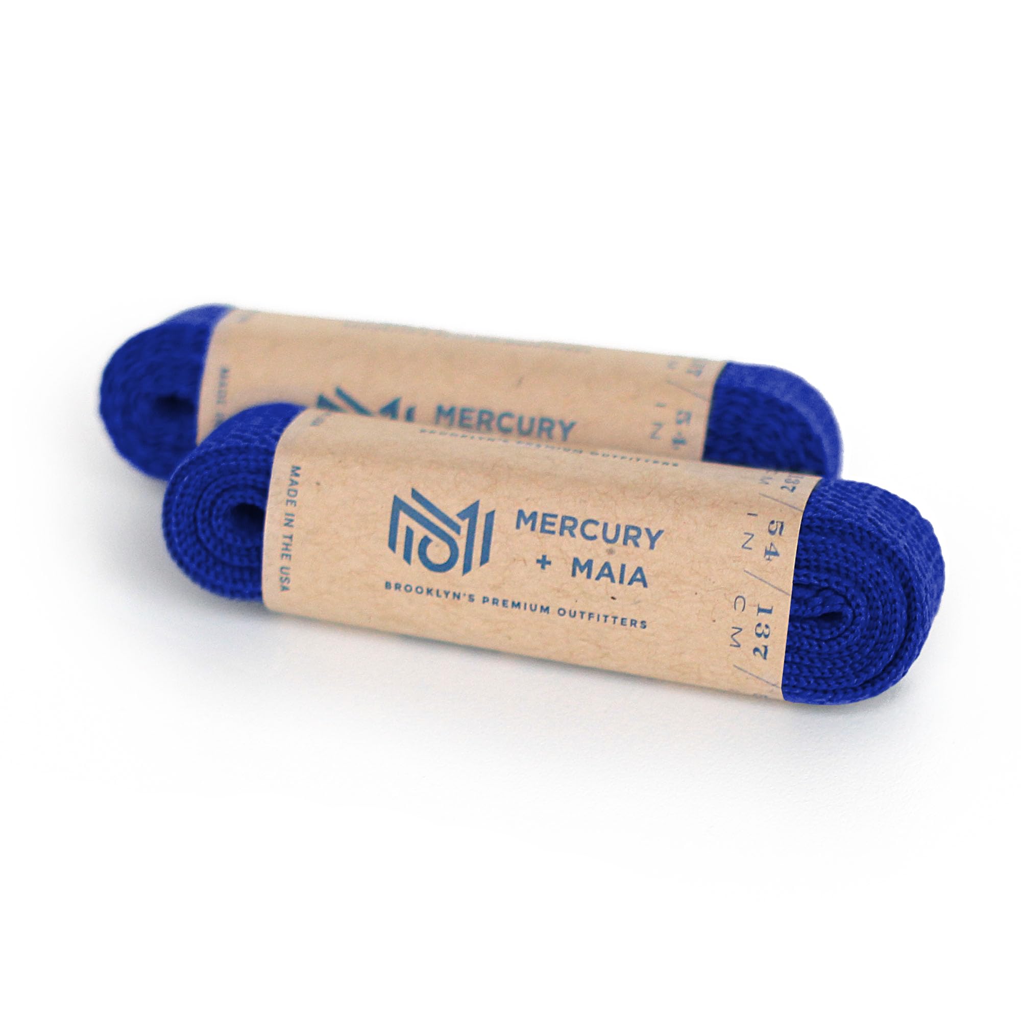 Mercury + Maia Flat Shoelaces for Sneakers - UltraVibe Athletic Shoe Strings - USA Made Shoe Laces (2 Pair) (72 inches, Royal Blue)