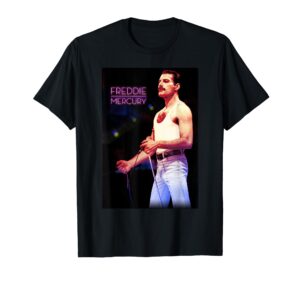 freddie mercury official neon mic t-shirt