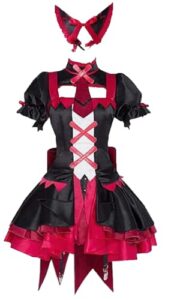 poetic walk anime womens dress kanochi nite kaku rory mercury cosplay costume (x-large, black&red)