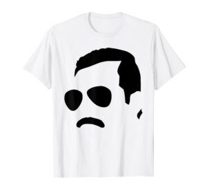 freddie mercury official monochrome block face t-shirt