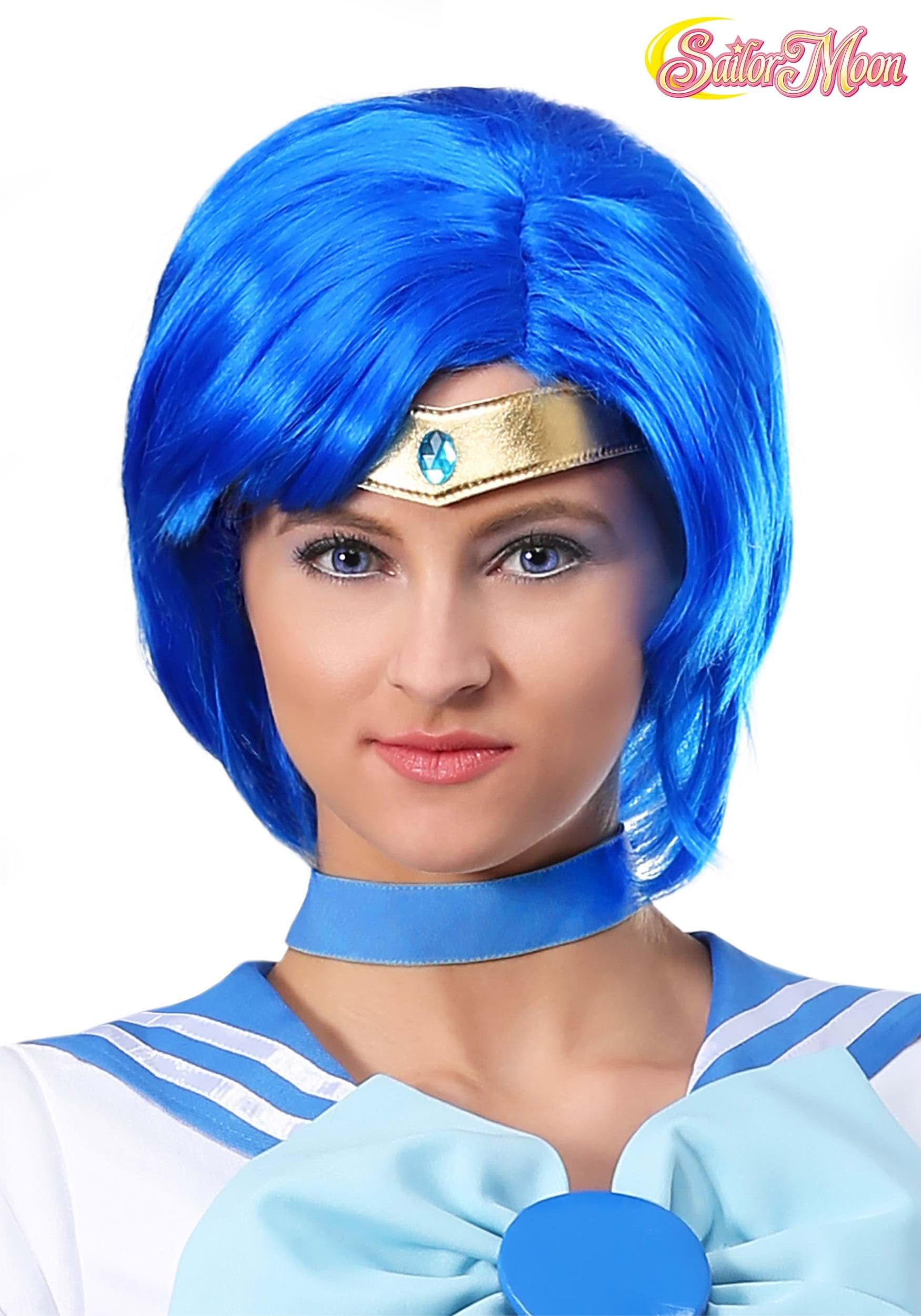 Fun Costumes Sailor Moon Sailor Mercury Wig for Adults Standard