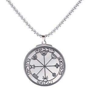 vassago third pentacle of mercury key of solomon seal pendant necklace stainless steel kabbalah pagan wiccan amulet jewelry for men and women