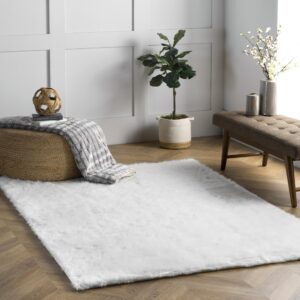 nuloom cloud shag area rug, 8x10, ivory